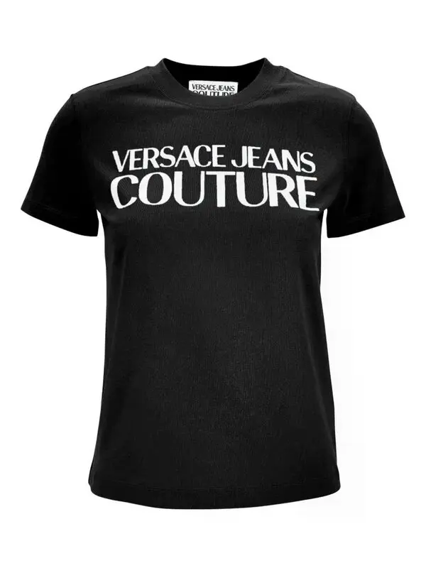 Versace Logo-print Cotton T-shirt - Black