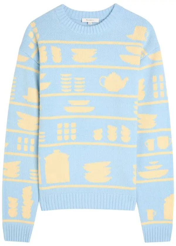 JW Anderson Crockery-intarsia Wool Jumper - Multicoloured