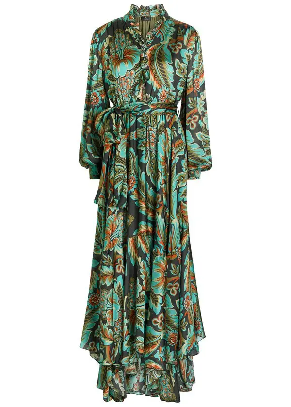 Etro Floral-print Silk-crepe Maxi Dress - Multi Print