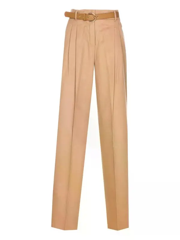 Max Mara Pleated Belted Trousers - Neutrals