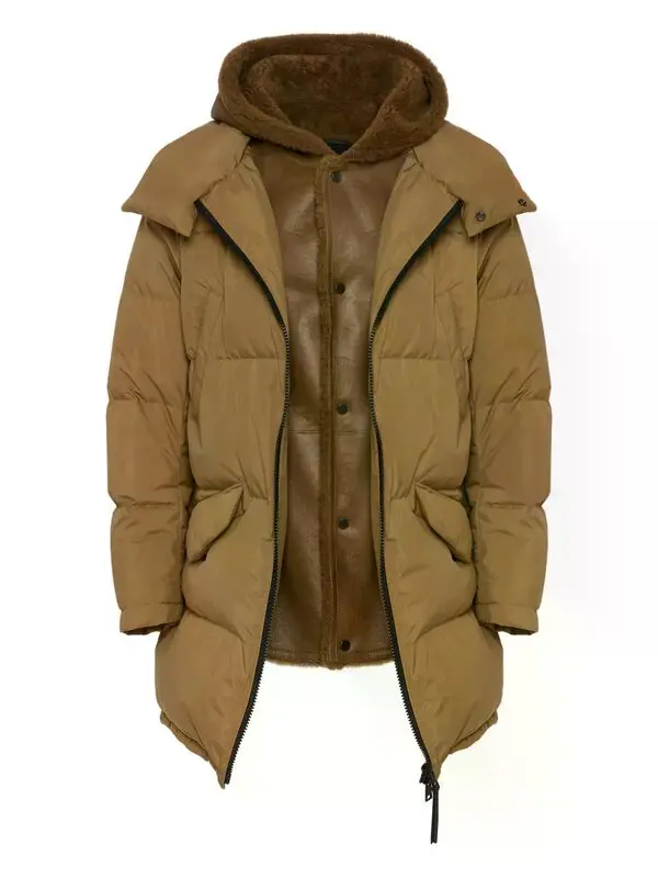 YVES SALOMON Shearling-lined Hooded Down Jacket