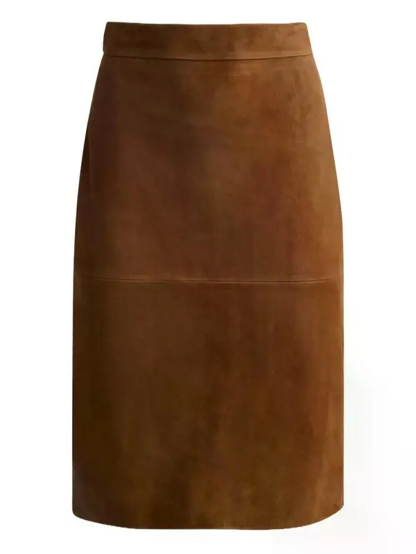 St. John Andi Suede Midi Skirt