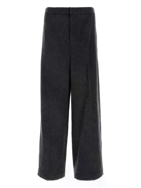 JIL SANDER Flannel Wool Trousers - Grey