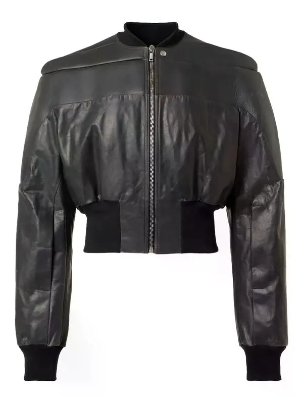 Rick Owens Padded-shoulder Leather Bomber Jacket - Black