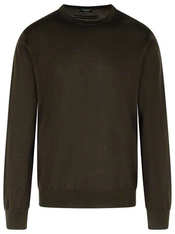 Zegna Cashmere Blend Crew Neck Sweater - Brown