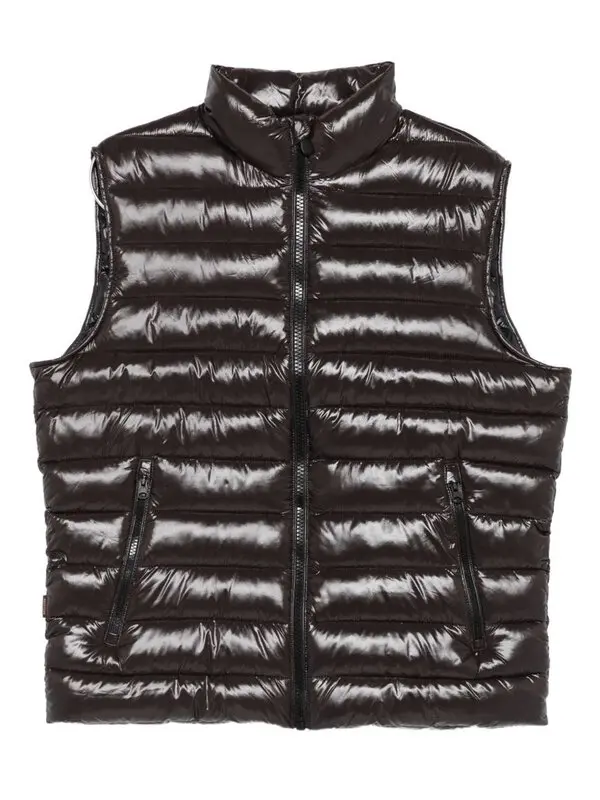 SAVE THE DUCK Gil Zip-up Padded Vest - Marrone E Nero