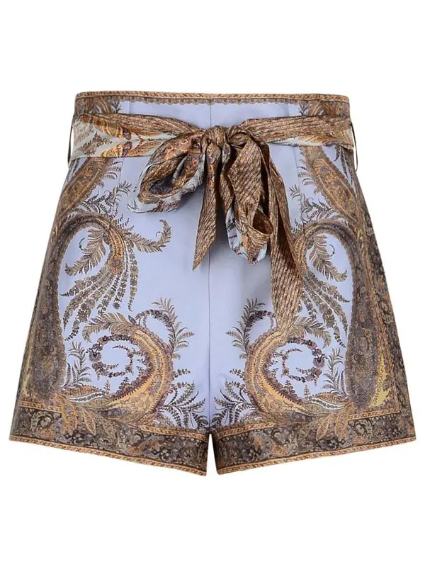 Zimmermann Silk Blend Shorts - Liliac