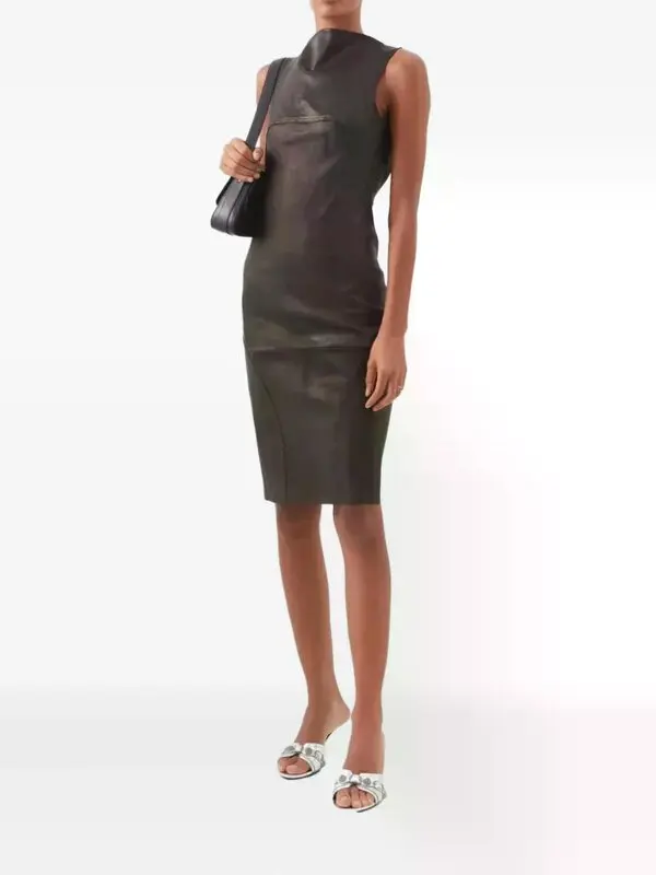Rick Owens Open-back Leather Midi Dress
