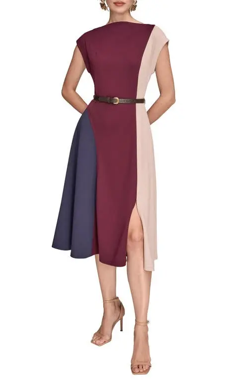 Donna Karan New York Colorblock Sleeveless Midi Dress - Eclipse/berry/shadow Pink