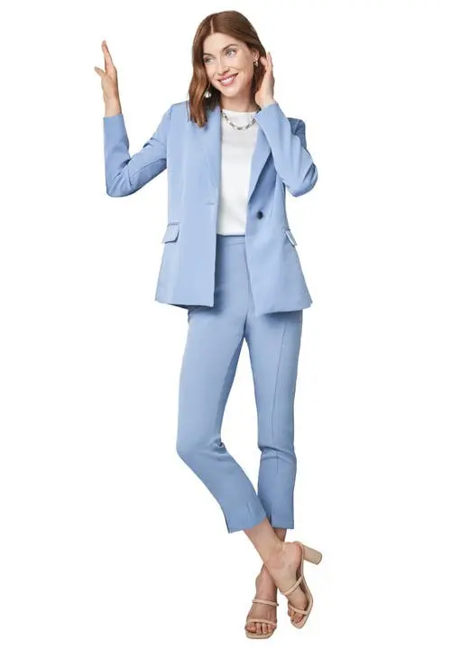 JESSICA LONDON Bi-stretch Shaped Blazer - Slate Grey