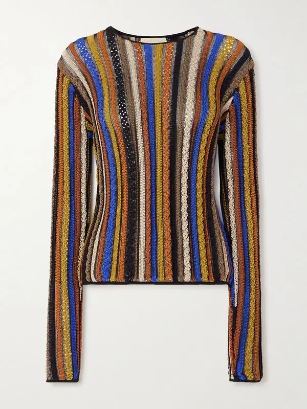 Ulla Johnson Ardith Striped Textured-knit Sweater - Multi
