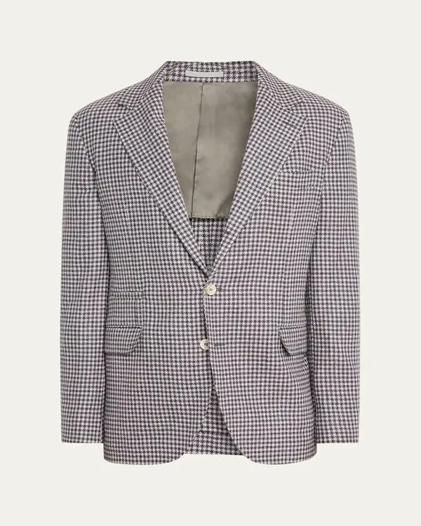 Brunello Cucinelli Houndstooth Wool-blend Sport Coat
