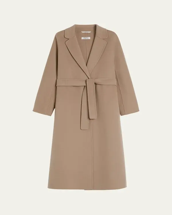 Max Mara Esturia Wool Wrap Coat - Beige