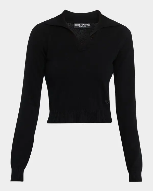 Dolce & Gabbana Cashmere Henley Sweater - Black