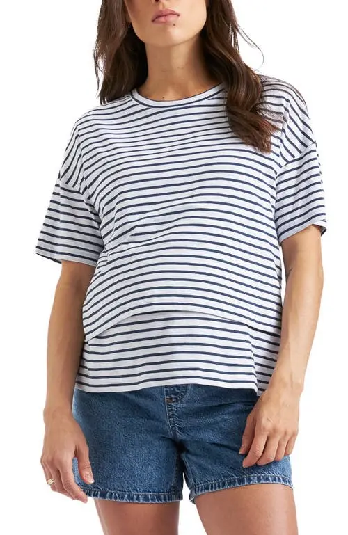 RIPE MATERNITY Claudette Nursing Tee - White/ink