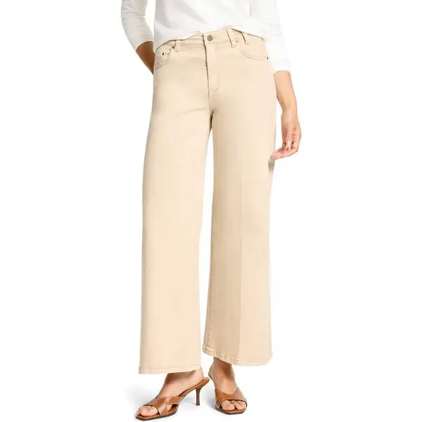 NIC+ZOE Joyride Flare Leg Ankle Jeans - Latte