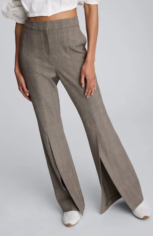 KENNETH COLE Glen Plaid High-waist Flare Leg Pants