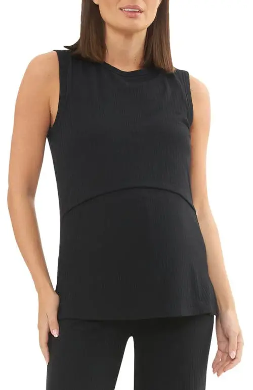 RIPE MATERNITY Rib Nursing Tank - Black