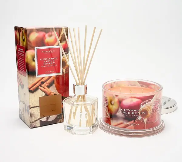 HOMEWORX BY SLATKIN + CO. As Is 18-oz. Candle & Reeds Cinnapp