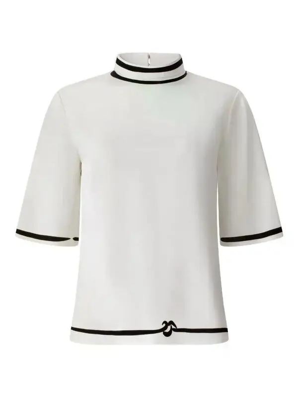 Shanghai Tang Mock-neck Silk T-shirt