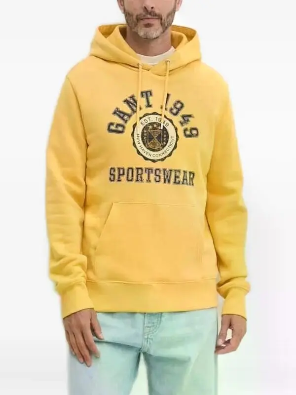 Gant Logo Embellished Hoodie