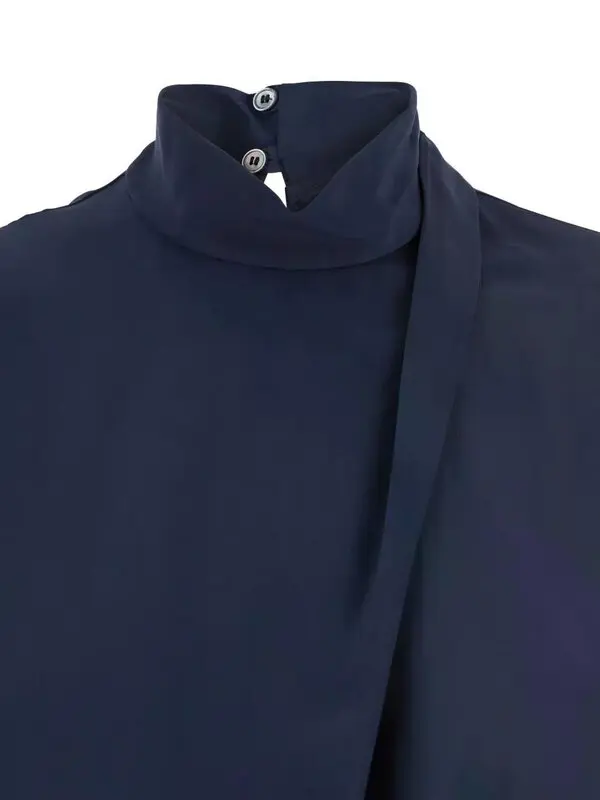 TELA High-neck Draped Blouse