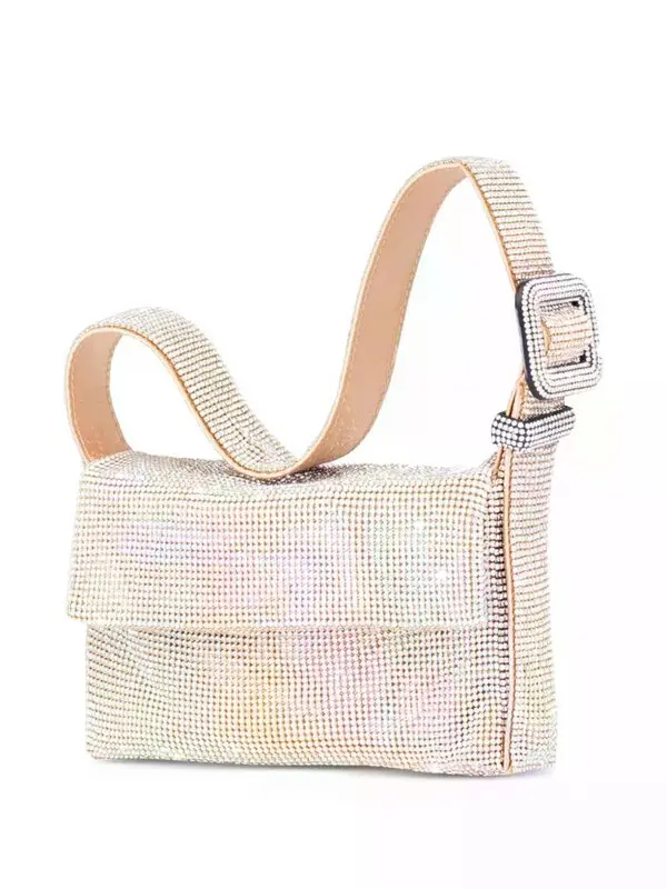 Benedetta Bruzziches Crystal-embellished Buckle Shoulder Bag - Gold
