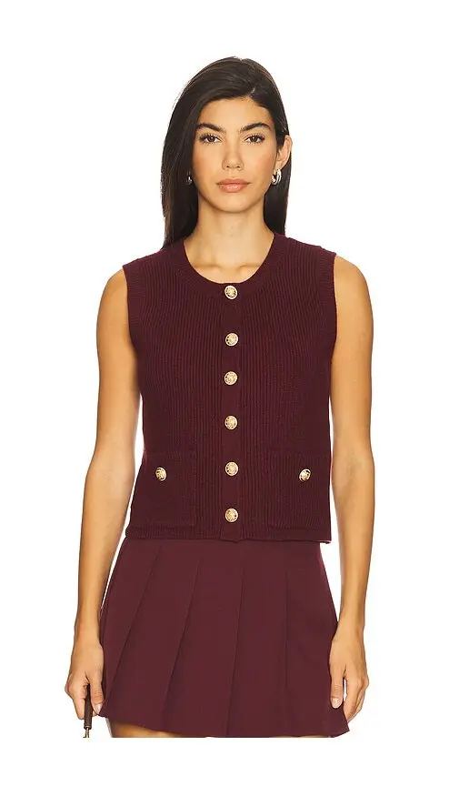 Steve Madden Aliya Sweater Vest - Windsor Wine