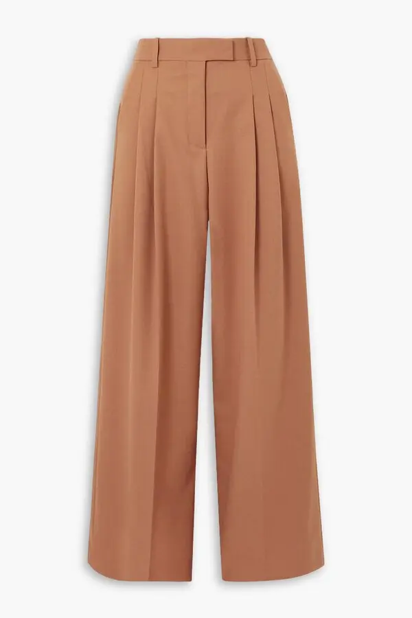 BY MALENE BIRGER Cymbaria Pleated Twill Wide-leg Pants