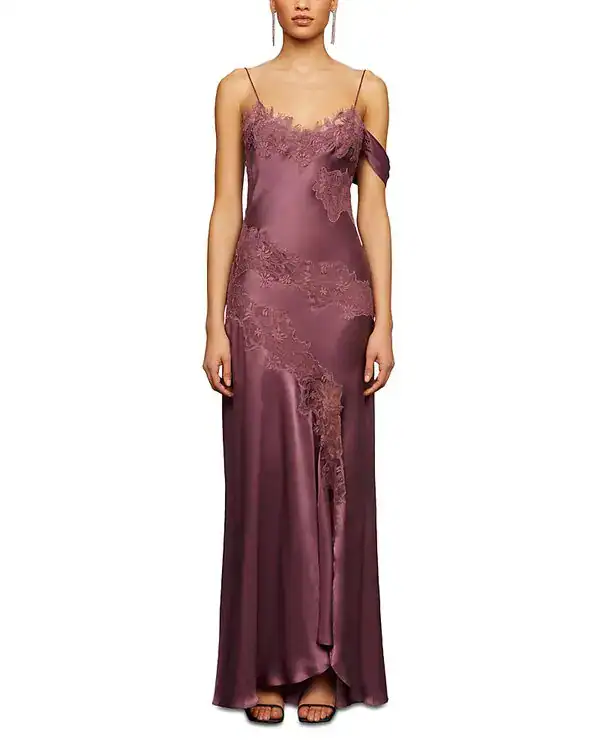 reese silk cascade gown - violet daze | 0