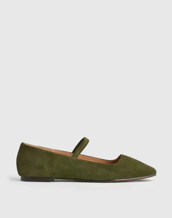 Madewell Greta Suede Ballet Flats - Loden