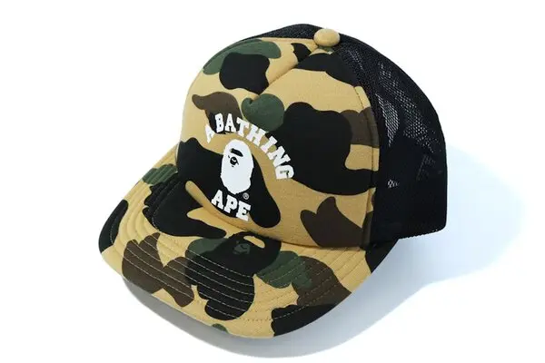 BAPE 1st Camo College Mesh Cap - Yellow