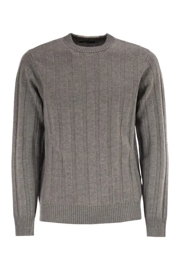 Peserico Wool And Cashmere Ribbed Jumper - Grey