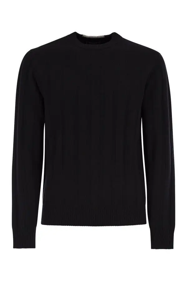 Peserico Wool And Cashmere Ribbed Jumper - Night Blue