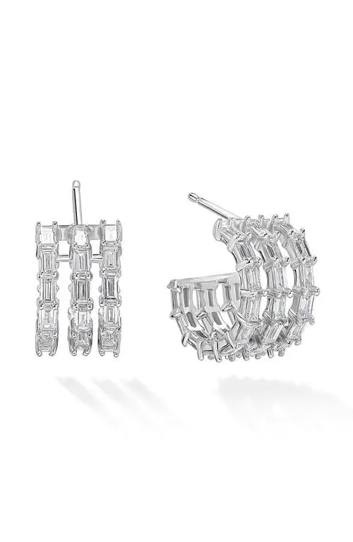 Lana Jewelry 14k Gold Diamond Hoop Earrings - White Gold