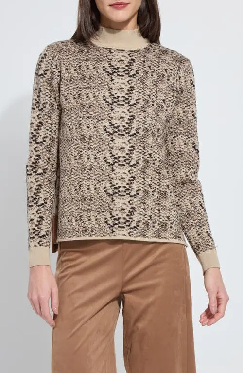 Lyssé Declan Mock Neck Jacquard Sweater