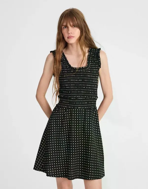Madewell Ruffled Scoopneck Mini Dress