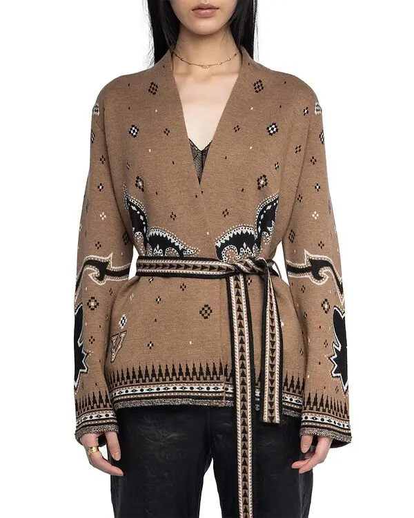 Zadig&Voltaire Kala We Merino Wool Cardigan - Daim