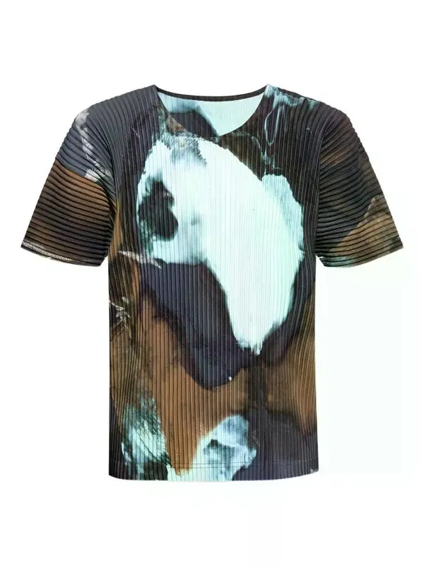 Issey Miyake Abstract-print T-shirt - Green