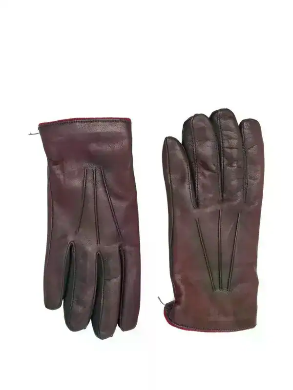 Paul Smith Leather Gloves Red Editorialist