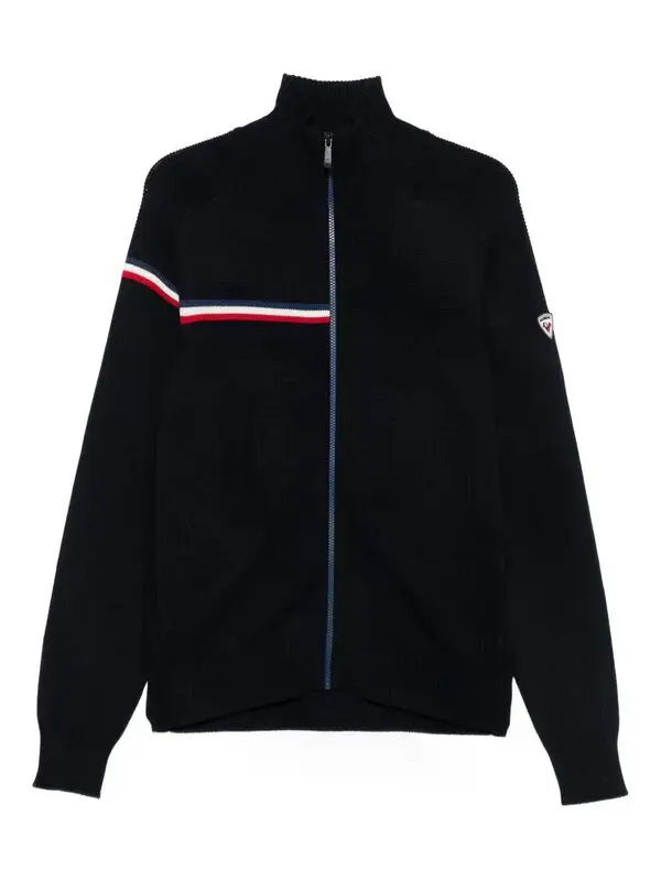 Rossignol Stripe-detail Zip-front Sweater - Blue
