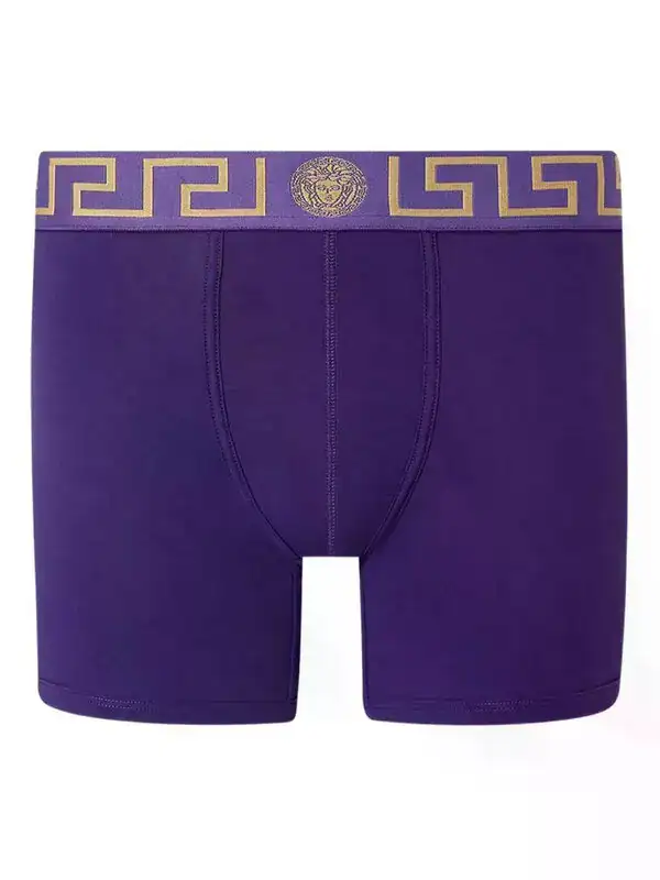 Versace Greek-Key Waistband Boxers - Purple | Editorialist