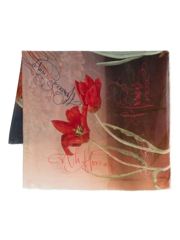 Faliero Sarti Flowers Feel Stole In Collaboration With Betty Soldi Studio Accessories - Multicolour