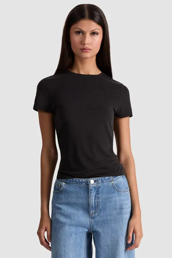 Alice + Olivia Tess Baby Tee - Black