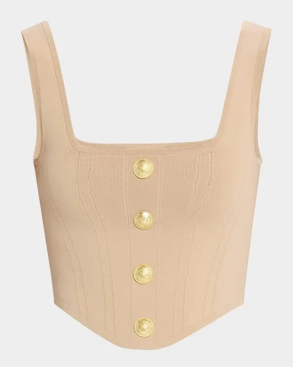 L'Agence Saga Square-neck Corset Top - Almondgold