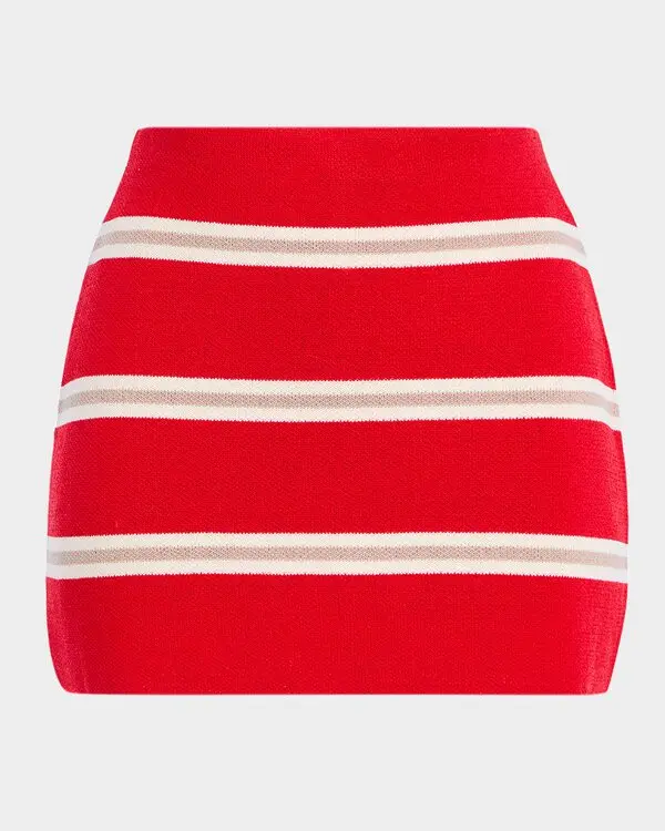 SER.O.YA Kian Striped Knit Skort - Cherrysandeggshell