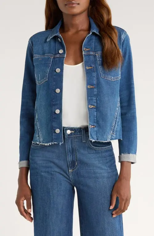 L'Agence Janelle Slim Fit Denim Trucker Jacket - Authentique