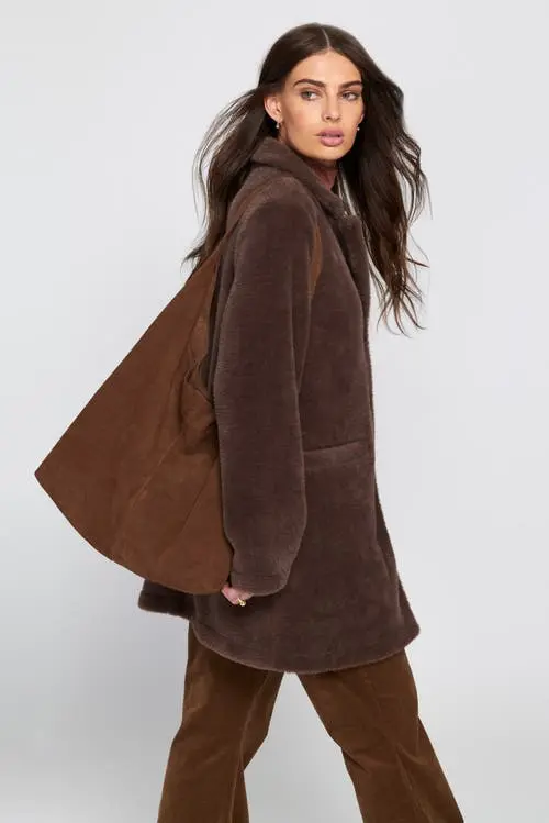 ELLE COLLECTION Suede Slouch Tote Bag