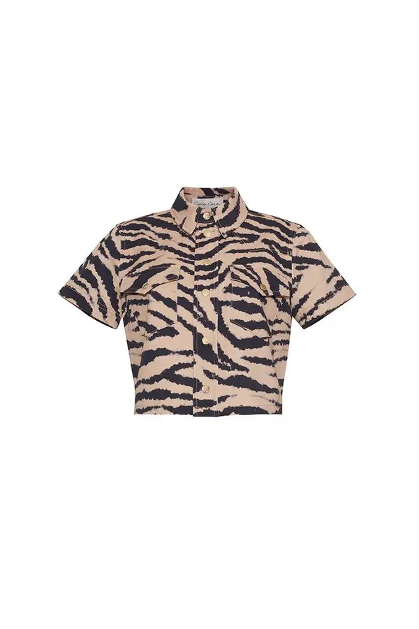 Cara Cara Paro Printed Top - Zebra Blush
