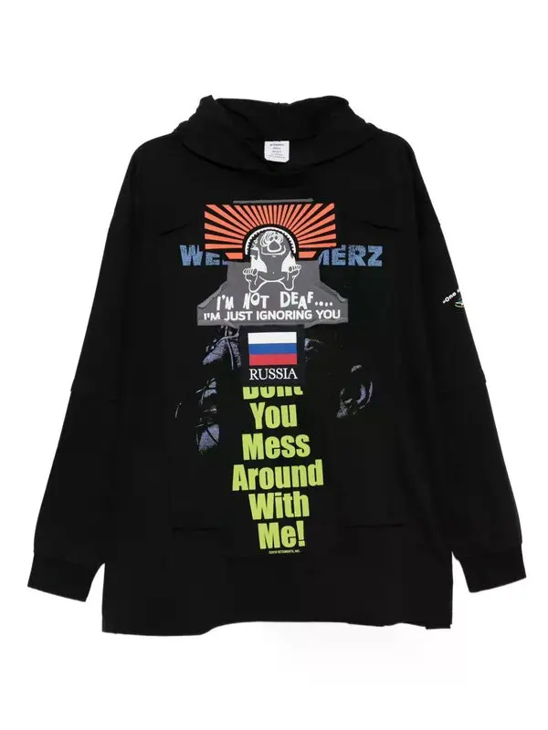 Vetements Patchwork Hoodie - Black
